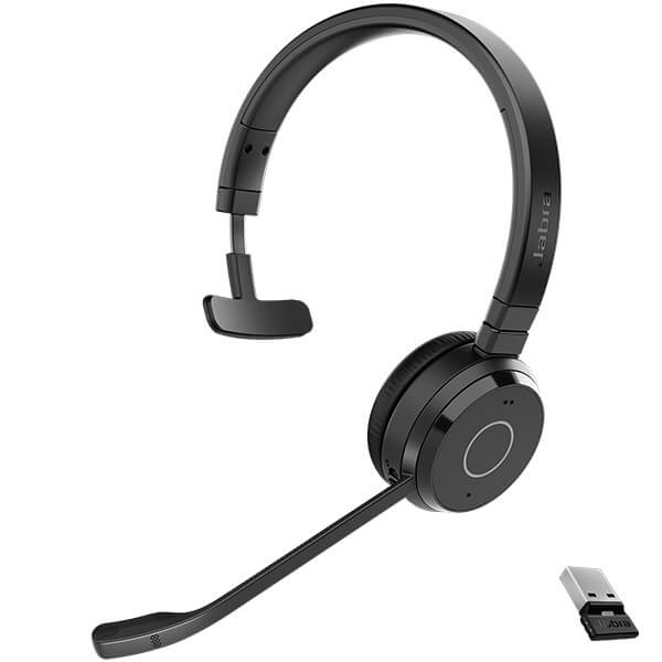 Jabra Evolve 65 TE UC Mono Wireless PC & Bluetooth Headset with ...